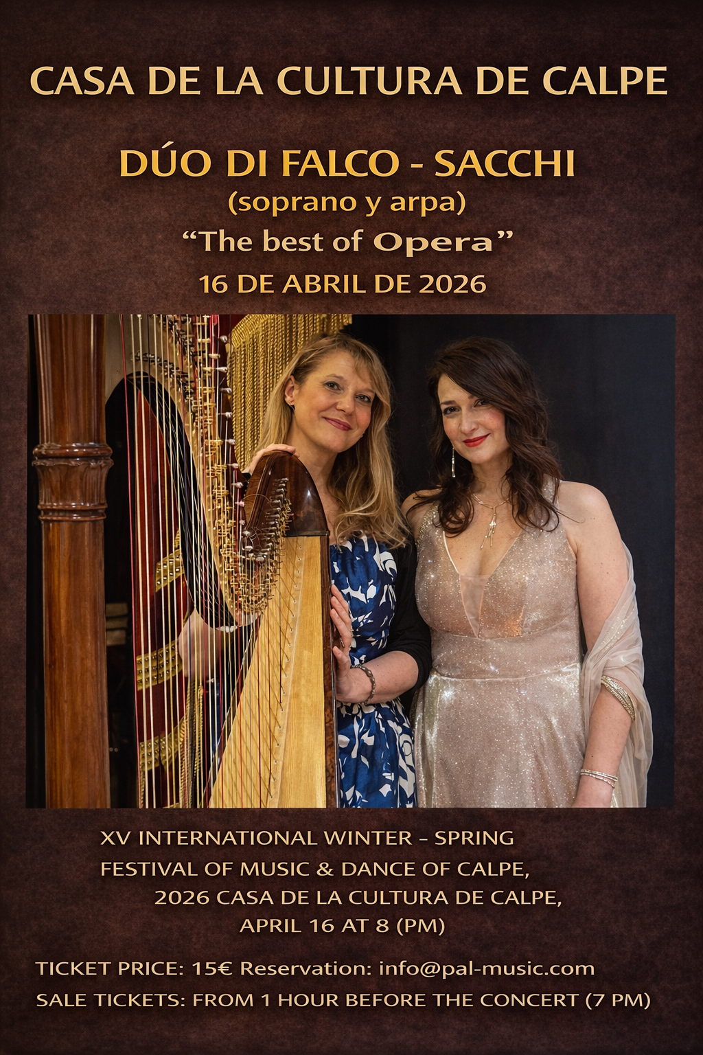 DÚO DI FALCO - SACCHI (soprano y arpa) | Tourist Info Calpe